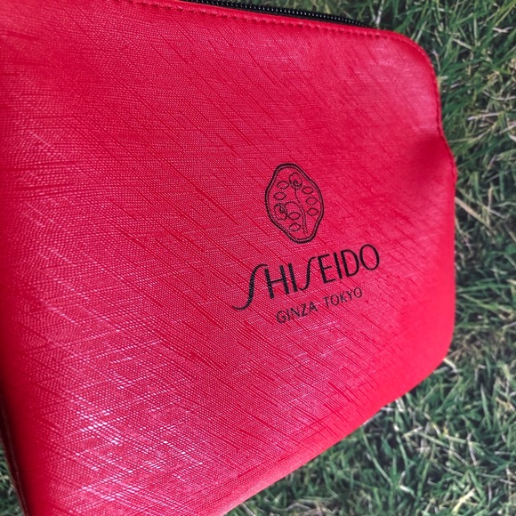Shiseido | Bags | Shiseido Ginza Tokyo Red Makeup Bag With 33 Oz ...